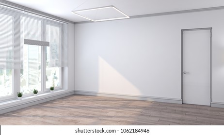 Contemporary Minimalist Empty Interior Blank Wall Stock Illustration ...