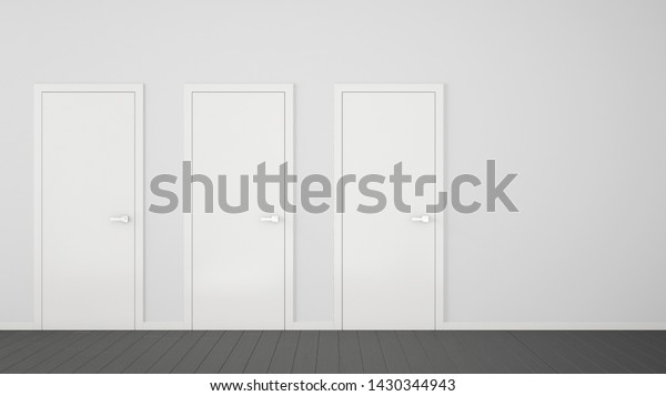 Empty Room Interior Design Closed Doors Stock Illustration 1430344943 ...