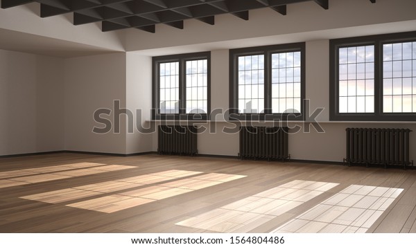 Empty Room Interior Design Open Space Stock Illustration 1564804486 ...