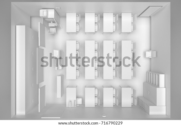 Empty Room Learning Top View 3d Stock Illustration 716790229 | Shutterstock