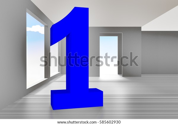 Empty Room Number One 3d Illustration Stock Illustration 585602930 ...