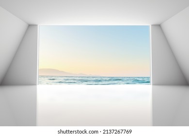 Empty Room Sea View 3d Render Stock Illustration 2137267769 | Shutterstock