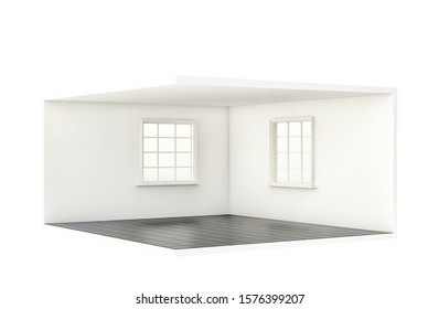 Empty Room Two Windows Black Floor Stock Illustration 1576399207 ...