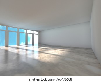Empty Room Window Shadow 3d Rendering: ilustrações stock 767476108 ...