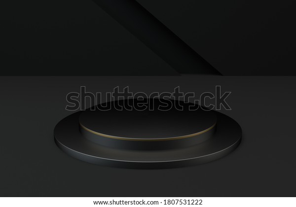 Empty Round Showcase Product Presentation Background Stock Illustration ...