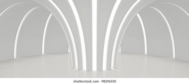 Empty Round White Hall Light Strips Stock Illustration 98296550 ...