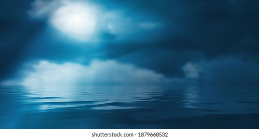Empty Scene Background Dark Sky Reflection Stock Illustration ...