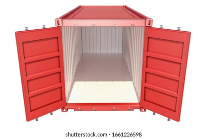 Empty Shipping Container Open Doors Isolated Stock Illustration ...