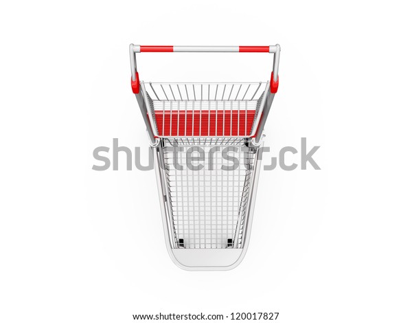 Empty Shopping Trolley Top View Isolated: ilustración de stock ...