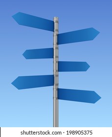 Blank Wooden Directional Sign Post Rendering 스톡 일러스트 58997062 ...
