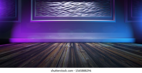 Empty Space Backdrop Lightsbackground Old Wood Stock Illustration ...