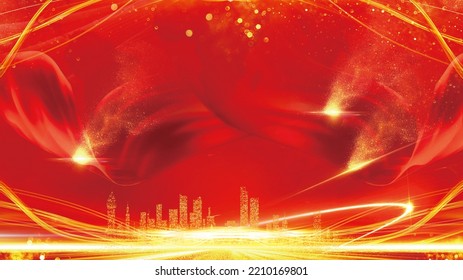 Empty Space Red Gold Abstract Background Stock Illustration 2210169801 ...