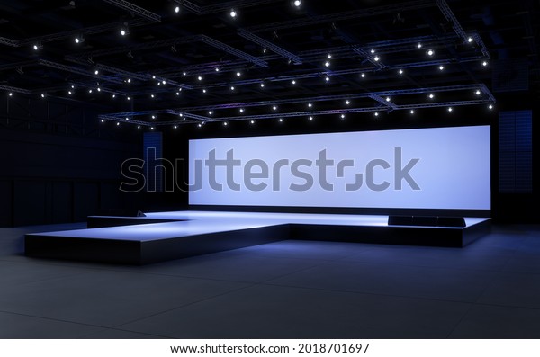 Empty Stage Design Mockup Corporate Identitydisplayplatform Stock ...