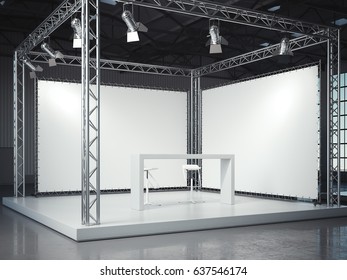 Front View Outdoor Gig Stage 3d Stock Illustration 95371981