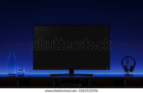 Empty Television Screen 3d Render Tv Stock Illustration 1062522596