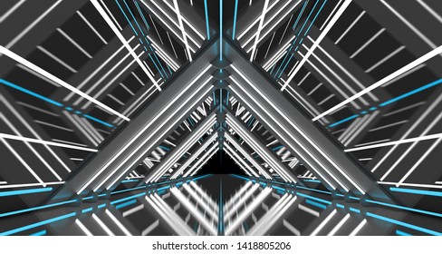 Empty Triangle Shaped Corridor Wight Strips Stock Illustration ...