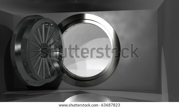 Empty Vault Open Door 3d Render Stock Illustration 63687823 | Shutterstock