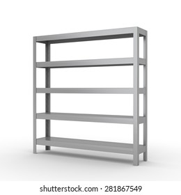 Empty Warehouse Rack Shelf Front View Stock Illustration 281867504 ...