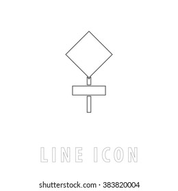 Empty Warning Sign Outline Simple Pictogram Stock Illustration ...