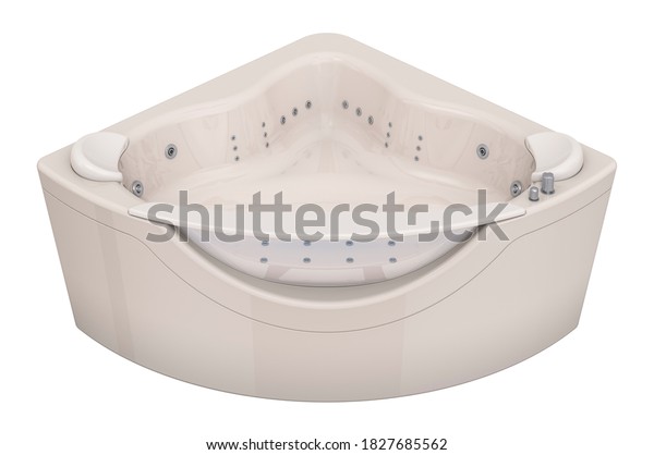Empty Whirlpool Bathe 3d Rendering Isolated Stock Illustration ...