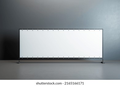 Empty White Long Rectangular Banner Simple Stock Illustration ...