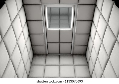 Empty White Padded Cell Mental Hospital Stock Illustration 1133078693
