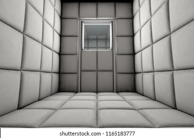 Empty White Padded Cell Mental Hospital Stock Illustration 1165183777