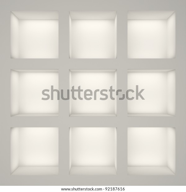 Empty White Rack Shelves Stock Illustration 92187616 | Shutterstock