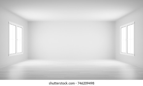 Empty White Room Two Windows 3d Stock Illustration 746209498 | Shutterstock