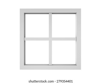 Empty Window Frame Isolated On White Stock Illustration 279354401