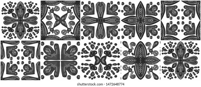 Enchanted Moroccan Leaf Ceramic Dark Light Stock Illustration ...