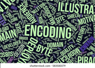 Encoding Information Technology Conceptual Word Cloud Stock ...