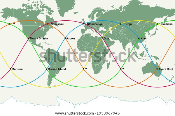 Energy Fields Shown On World Map Stock Illustration 1933967945 ...