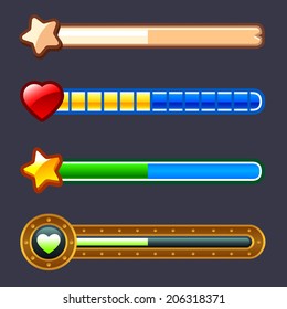 Cartoon Progress Bar Collection Vector Assets Stock Vector (Royalty ...