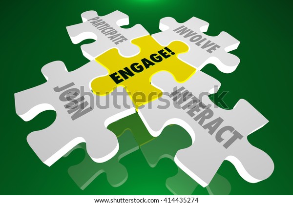 Engage Join Participate Involve Interact Puzzle Stock Illustration ...