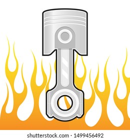 Engine Piston Illustration Fire Flame Background Stock Illustration ...