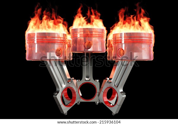 Engine Piston Isolated On Black Background Stock Illustration 215936104