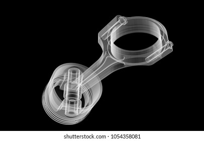 Engine Piston Xray Image Isolated On Stock Illustration 1054358081 ...