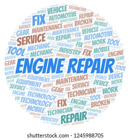 Engine Repair Word Cloud Stock Illustration 1245988705 | Shutterstock