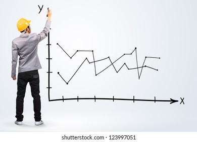 Engineer Drawing Graph Stock Illustration 123997051 | Shutterstock