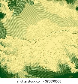 Engraved Clouds Vector Ornament Stock Illustration 393890503 | Shutterstock