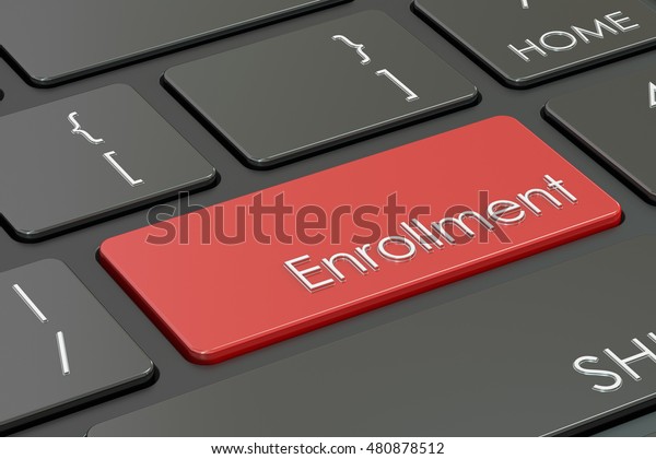 Enrollment Button Red Hot Key On Stock Illustration 480878512 ...