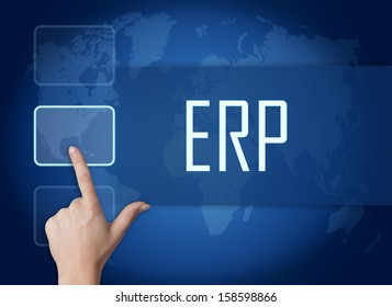 Enterprise Resource Planning Concept Interface World Stock Illustration ...