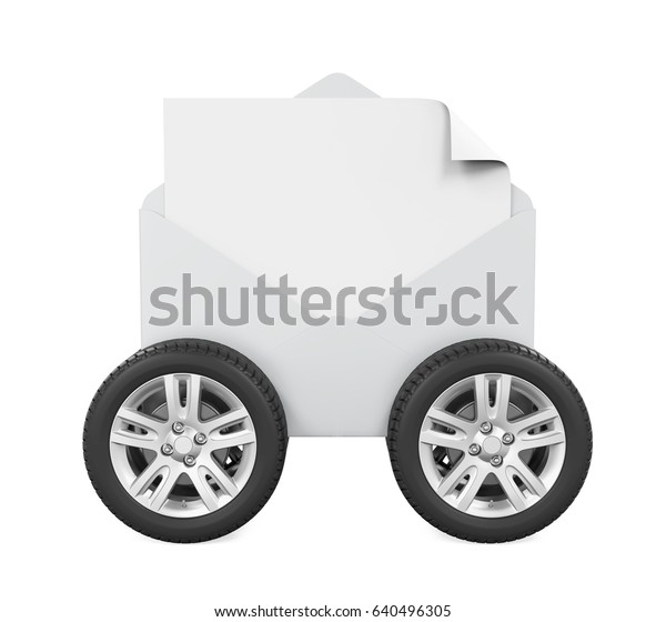 Envelope Wheels Isolated 3d Rendering Stock Illustration 640496305 ...