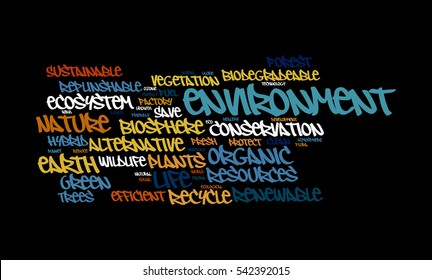 Environment Word Cloud Stock Illustration 542392015 | Shutterstock