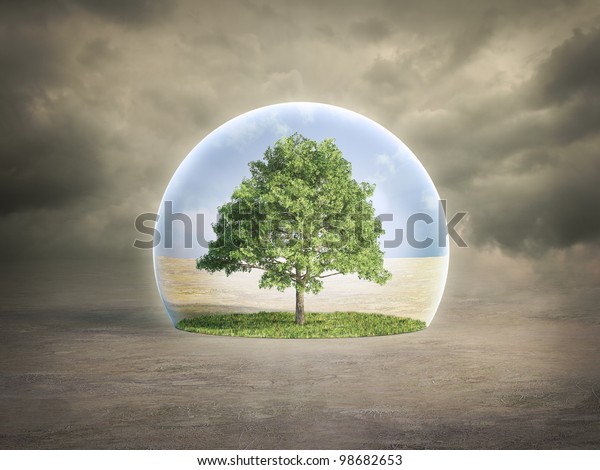 Environmental Protection Concept Tree Bubble Stock Illustration 98682653