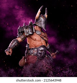 Epic Warrior Man Side View 3d Stock Illustration 2125643948