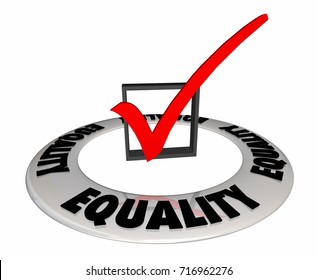Equality Check Mark Box Equitable Treatment Stock Illustration ...