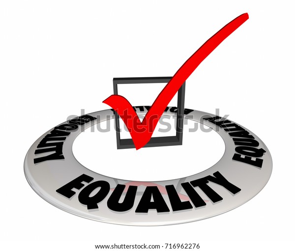 Equality Check Mark Box Equitable Treatment Stock Illustration ...