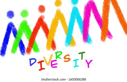 Equality Diversity Drawing Concept Stock Illustration 1603006288 ...